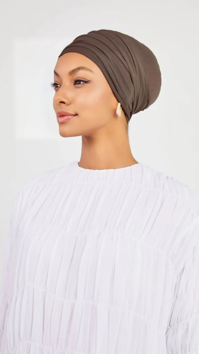 Grey Beige Cotton Turban – Haneenalsaify